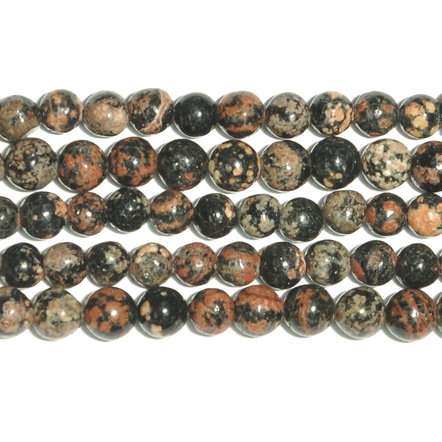 Mexican Red Snowflake Jasper 6mm Round Beads - 8 Inch Strand: Wire ...