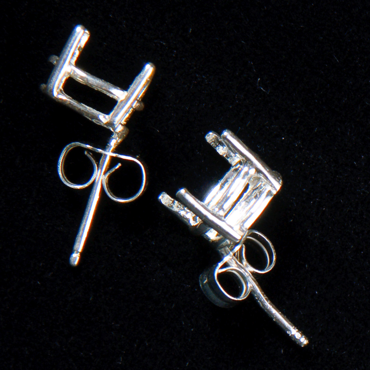 8x6mm Sterling Silver Wire Basket Oval Stud Earring Setting for Faceted Gemstone - Pack of 2 ...